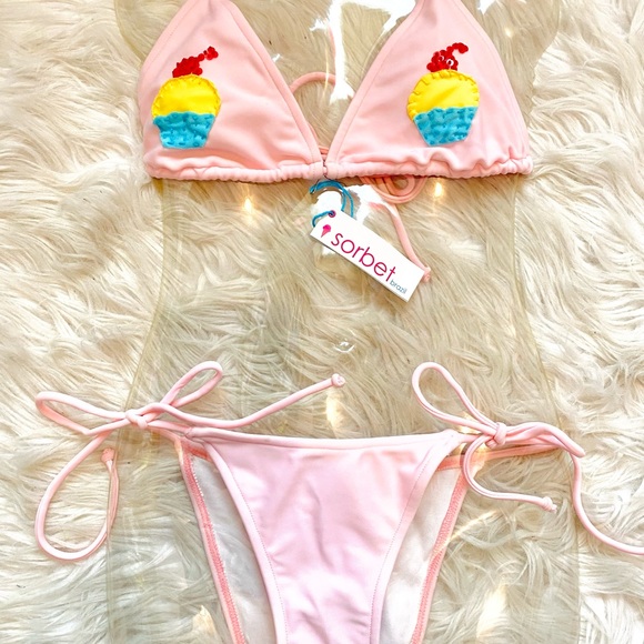 Sorbet | Swim | Sorbet Swim Baby Pink Ice Cream Cone Bikini | Poshmark